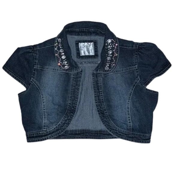 Justice | Jackets & Coats | Justice Premium Denim Rhinestone Shrug ...